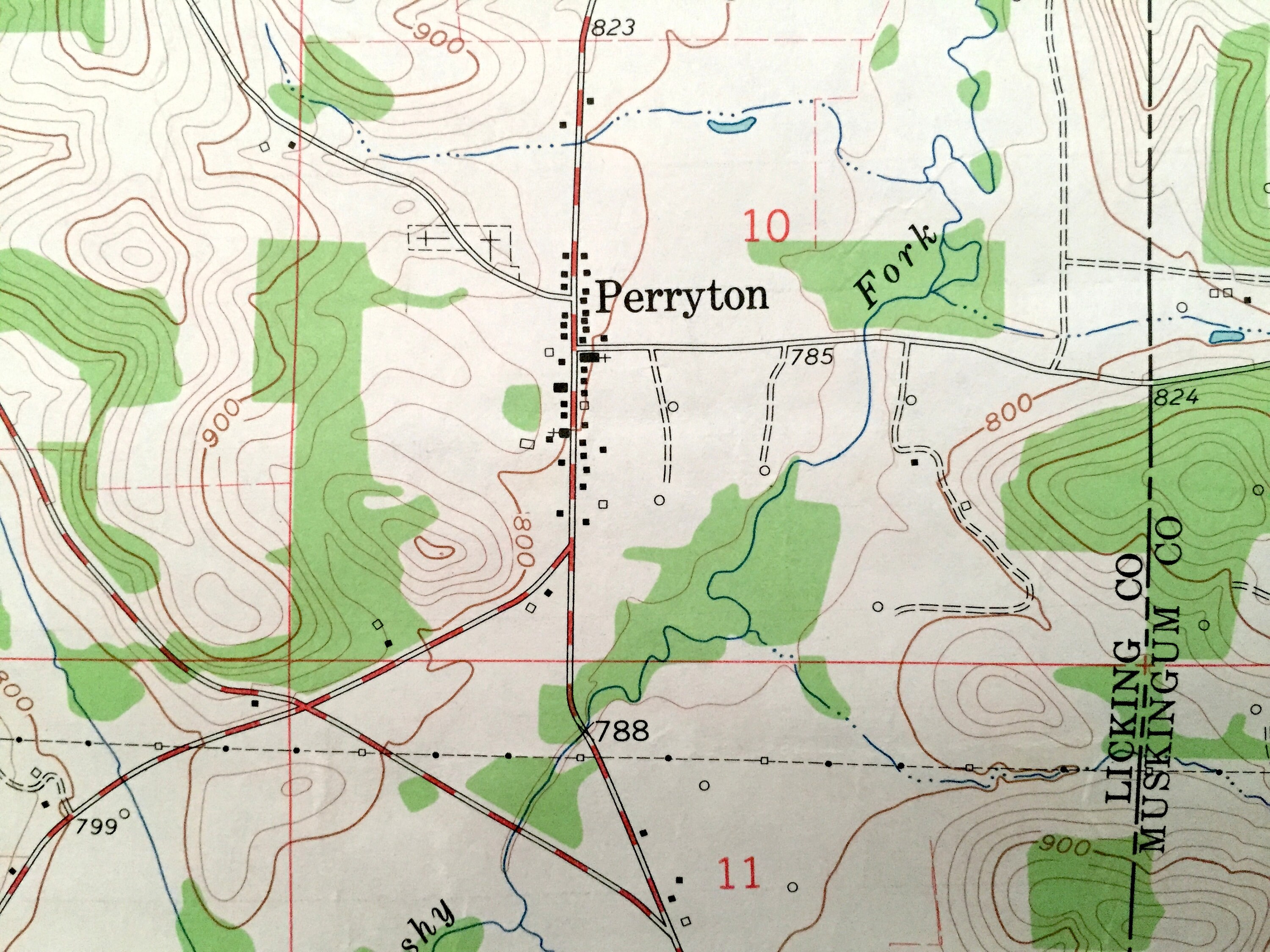 Antique Perryton, Ohio 1962 US Geological Survey Carte topographique ...