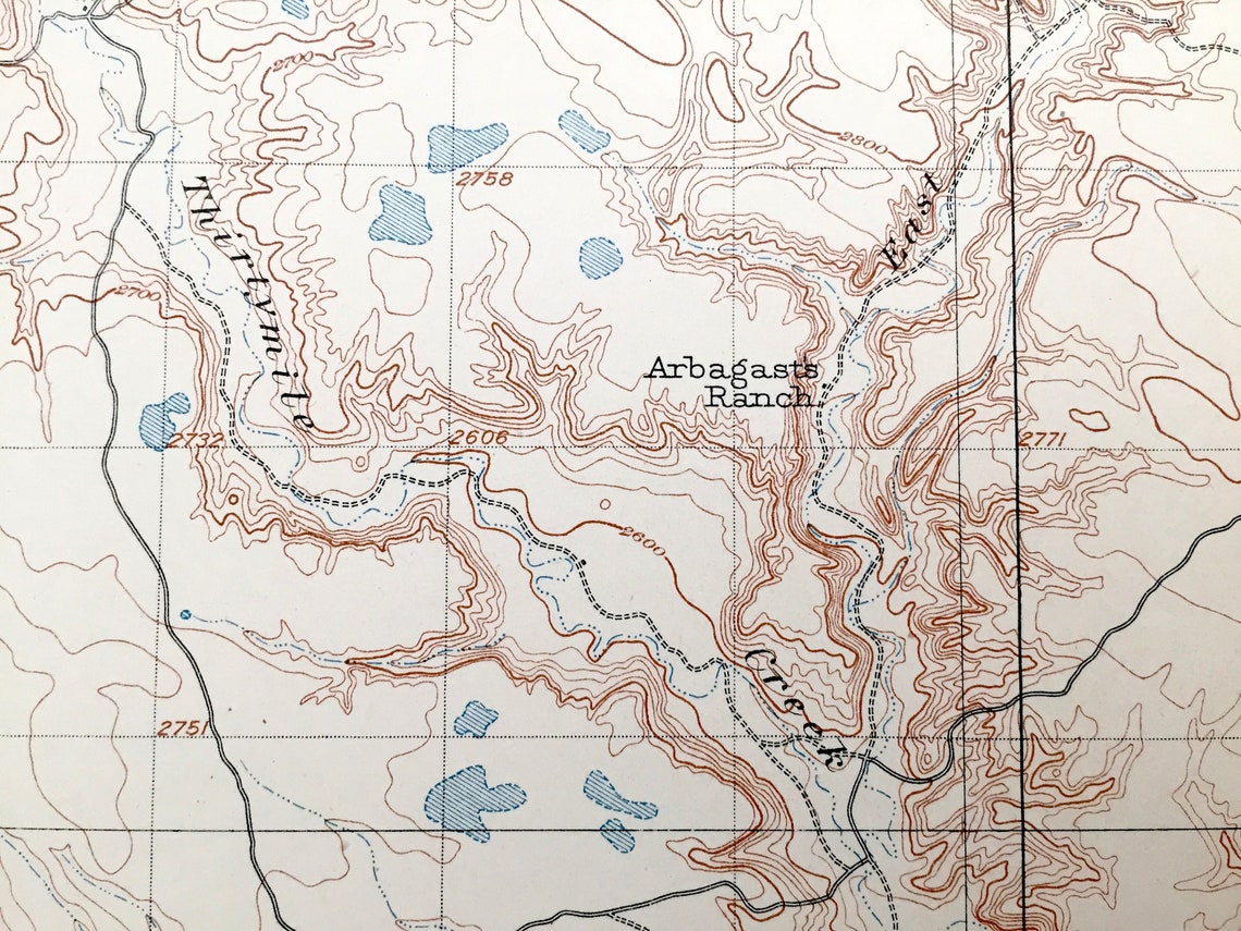 Antique Harlem, Montana 1905 US Geological Survey Topographic Map ...