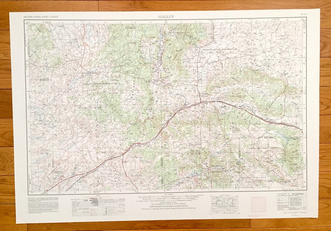 Antique Gallup, New Mexico 1954 US Geological Survey Topographic Map ...