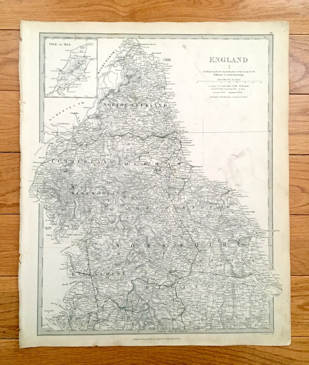 Antique 1831 England Map From SDUK Atlas – United Kingdom, Great ...