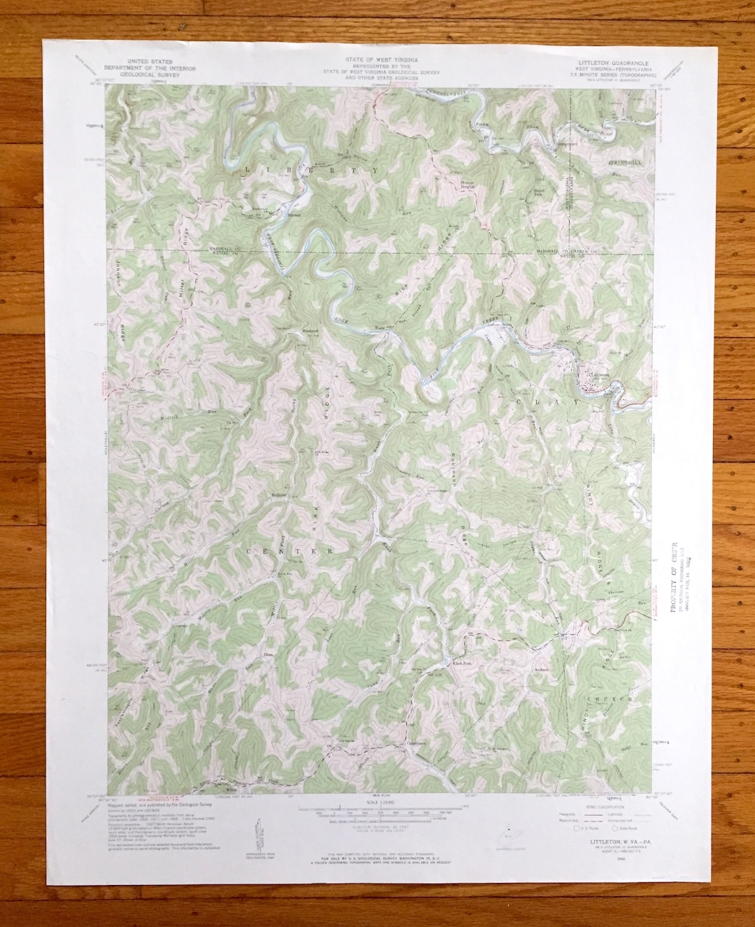 Antique Wetzel County, West Virginia 1960 US Geological Survey ...