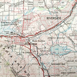 Antique Santa Ana, California 1959 US Geological Survey Topographic Map ...