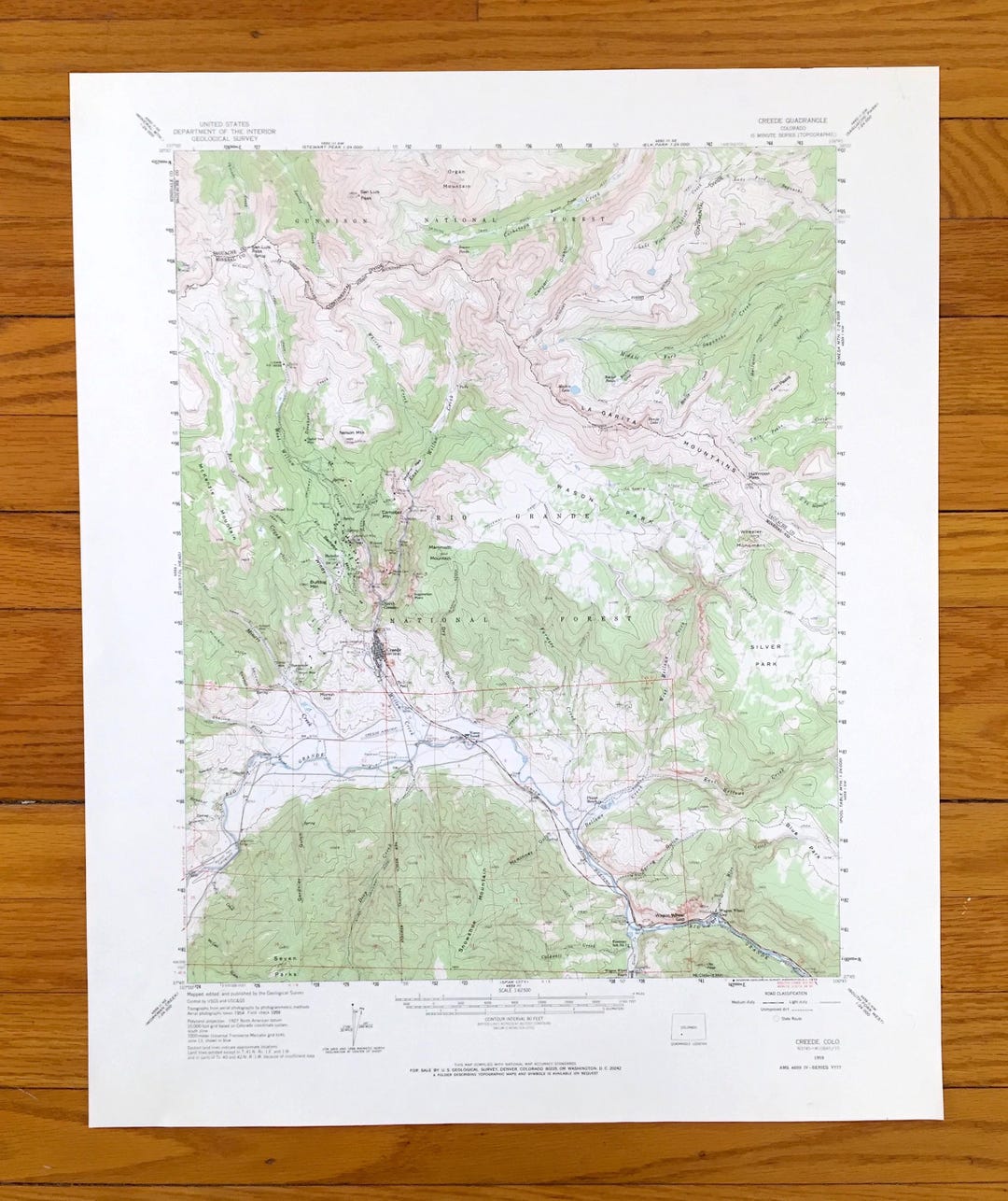 Antique Creede, Colorado 1959 US Geological Survey Topographic Map ...