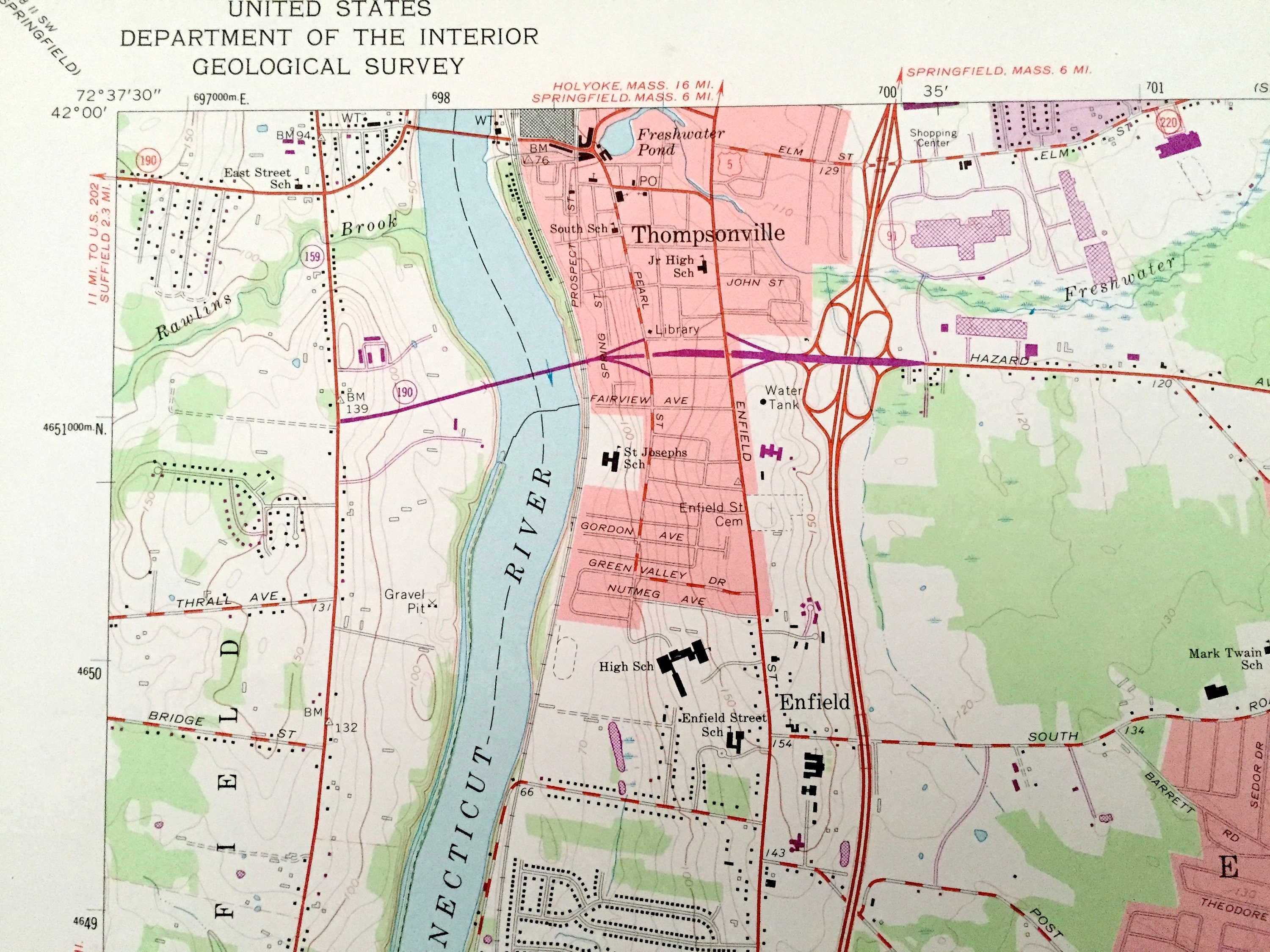 Antique Broad Brook Connecticut 1964 US Geological Survey | Etsy