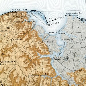 Antique Nomini, Virginia 1890 US Geological Survey Topographic Map ...