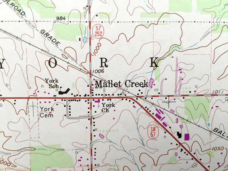Antique Mallet Creek, Ohio 1961 US Geological Survey Topographic Map ...