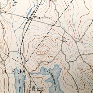 Antique Buxton, Maine 1892 US Geological Survey Topographic Map ...