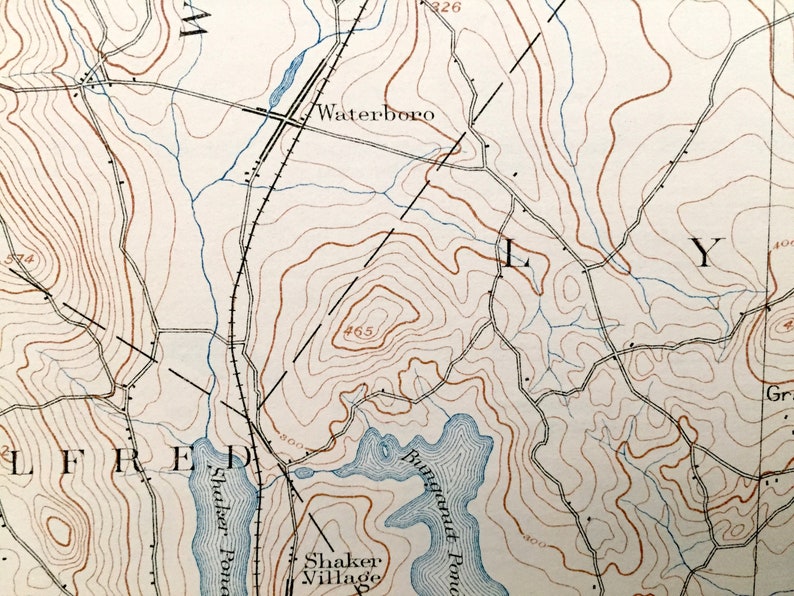 Antique Buxton Maine 1892 US Geological Survey Topographic | Etsy