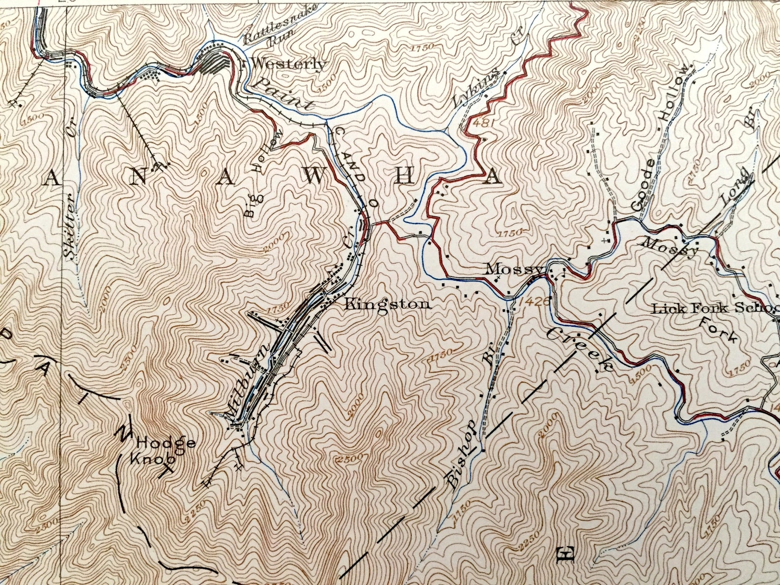 Antique Eccles, West Virginia 1932 US Geological Survey Topographic Map ...