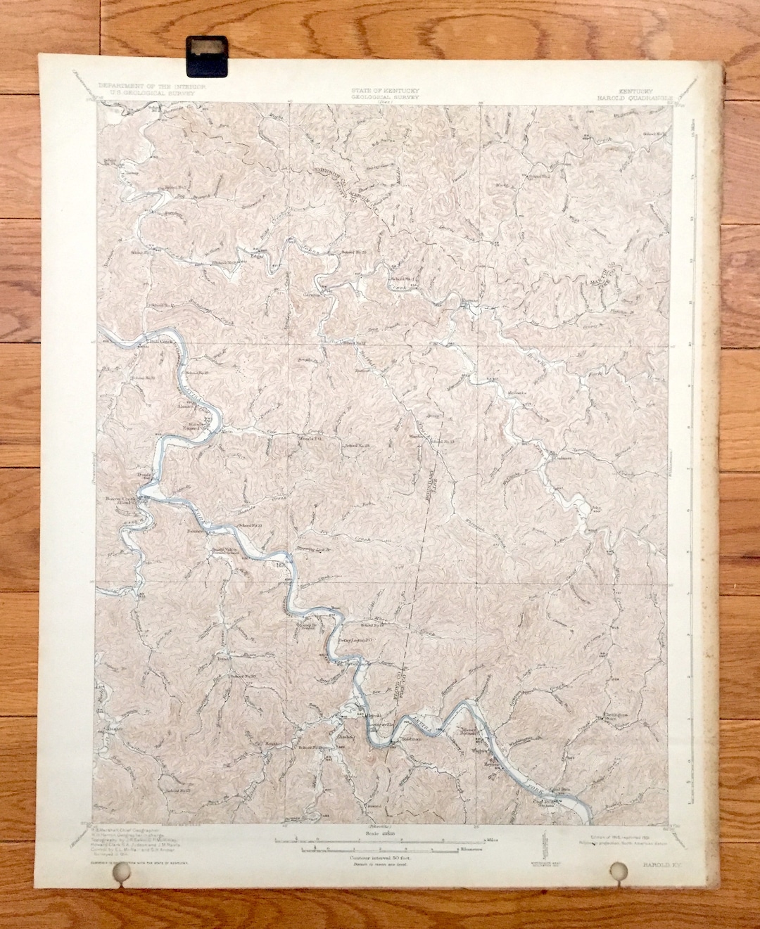 Antique Harold, Kentucky 1916 US Geological Survey Topographic Map ...