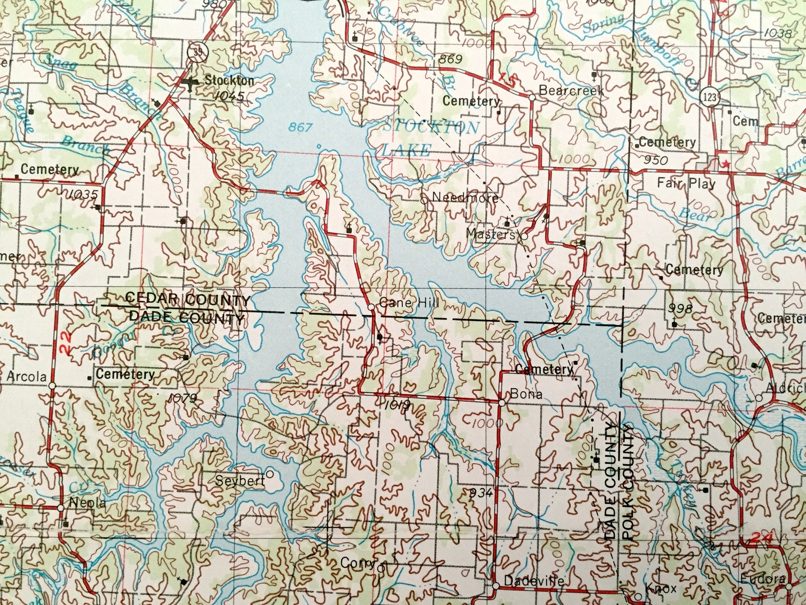 Antique Springfield, Missouri 1954 US Geological Survey Topographic Map ...