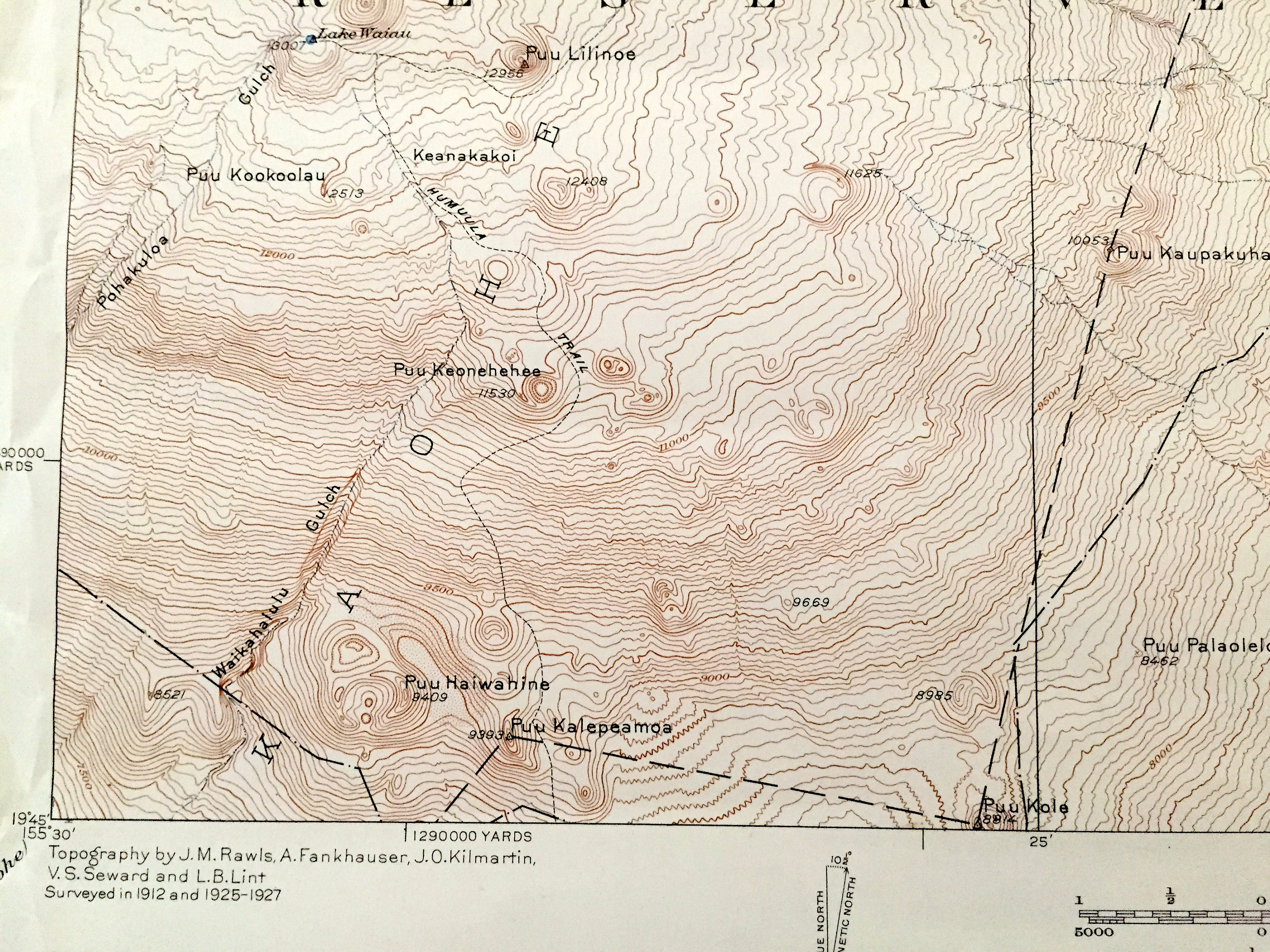 Antique Mauna Kea, Hawaii 1930 US Geological Survey Topographic Map ...