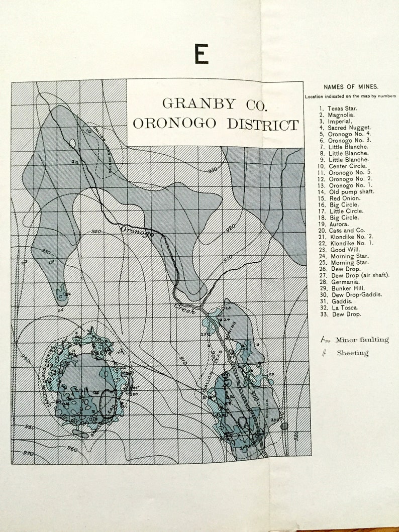 Antique Joplin, Missouri 1906 US Geological Survey Topographic Mine ...