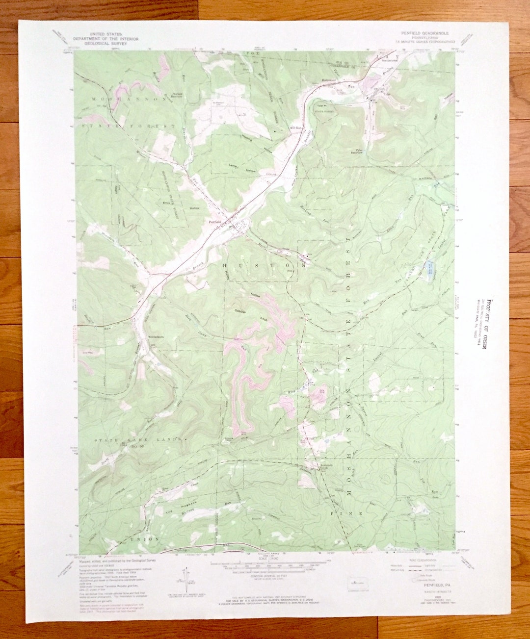 Antique Penfield, Pennsylvania 1959 US Geological Survey Topographic ...