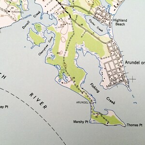 Antique Annapolis, Maryland 1953 US Geological Survey Topographic Map ...