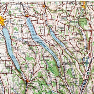 Antique Finger Lakes, New York 1965 US Geological Survey Topographic ...