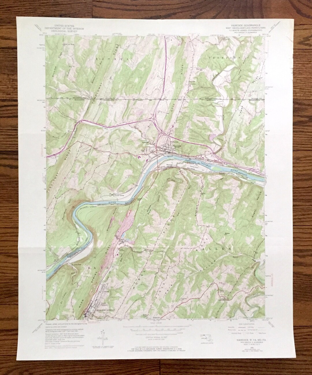 Antique Hancock, Maryland & Berkeley Springs, West Virginia 1951 US ...