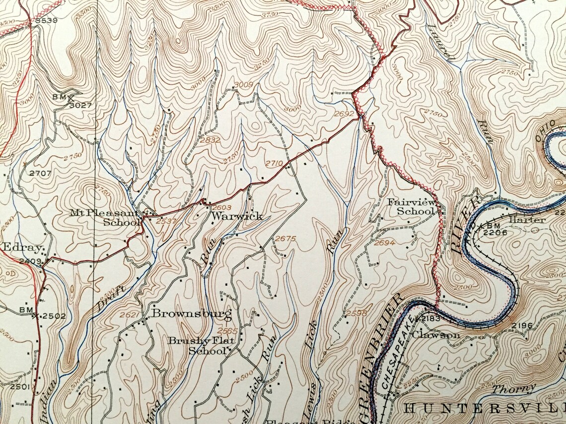 Antique Mingo West Virginia 1925 US Geological Survey - Etsy