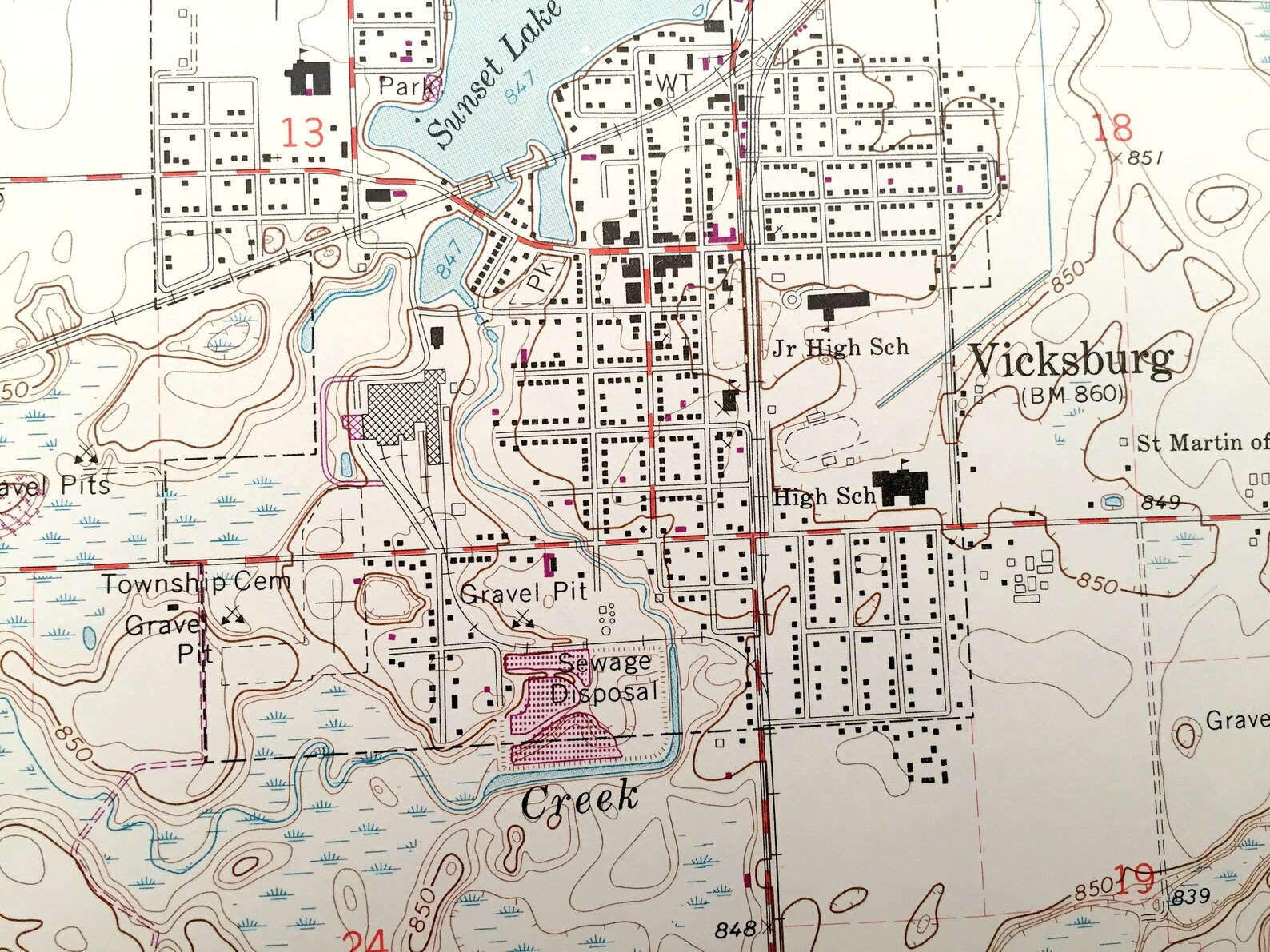 Antique Vicksburg Michigan 1967 US Geological Survey - Etsy