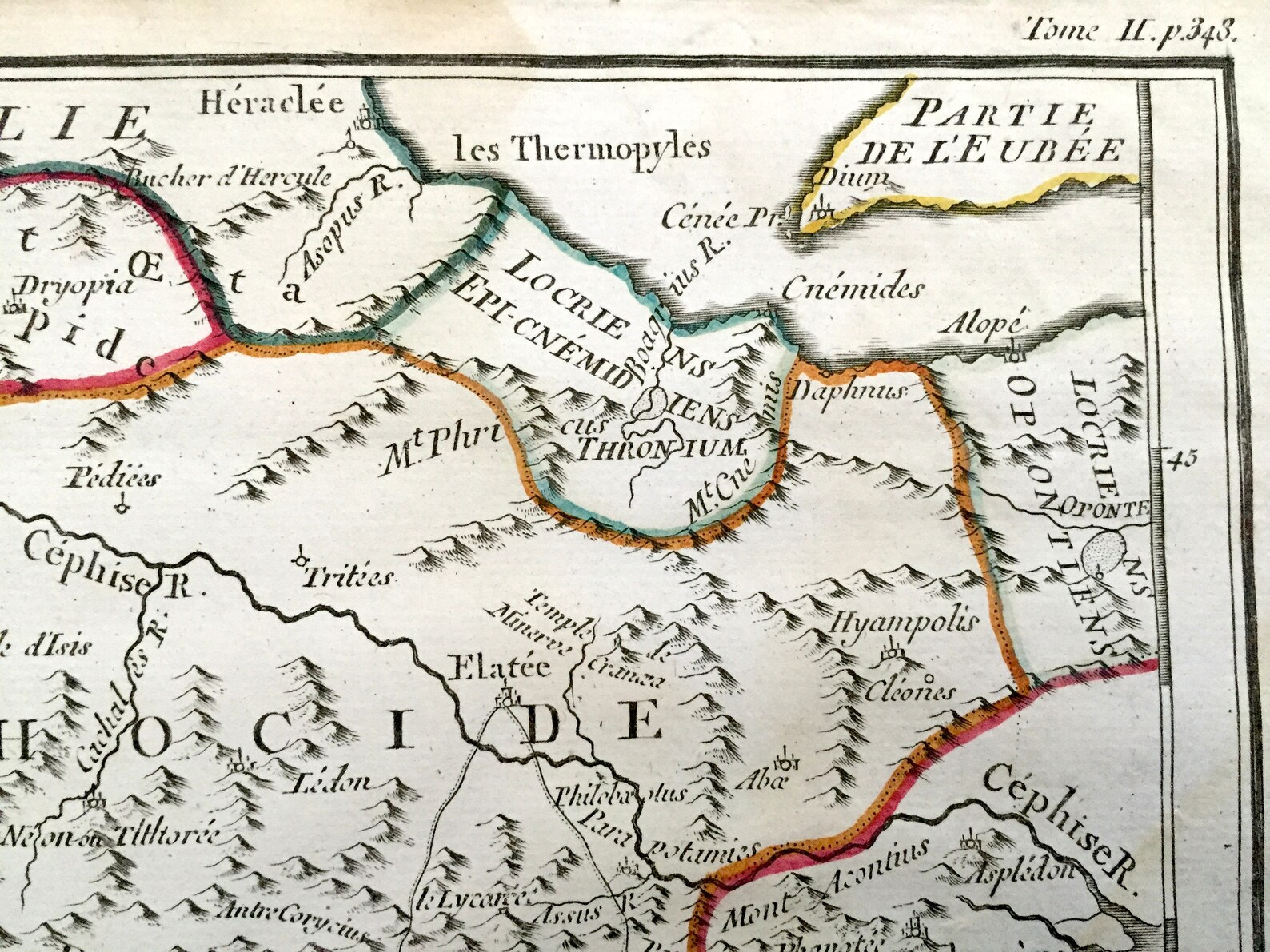 Antique 1787 Phocis & Doris, Greece Map Engraving From Chez Bossange ...