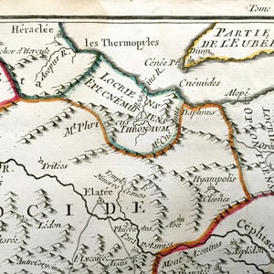 Antique 1787 Phocis & Doris, Greece Map Engraving From Chez Bossange ...