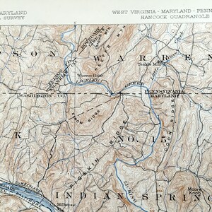 Antique Berkeley Springs, West Virginia 1901 US Geological Survey ...