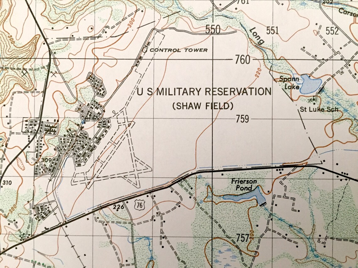 Antique Sumter, South Carolina 1949 US Geological Survey Topographic ...