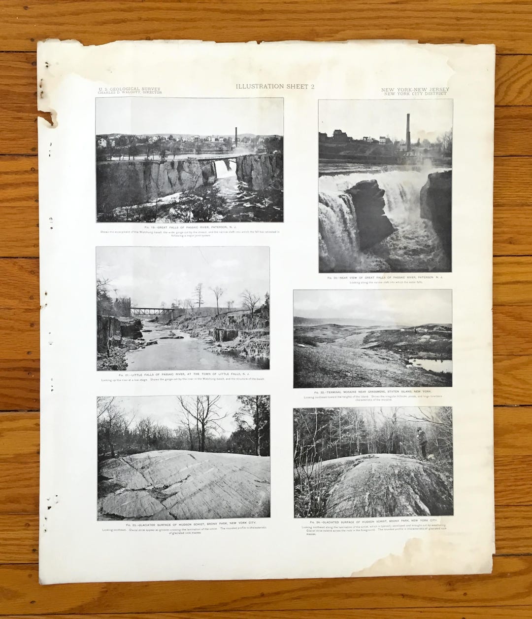 Antique 1901 New York Area Rock Formation Illustrations - US Geological ...
