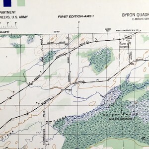 Antique Byron, New York 1944 US Geological Survey Topographic Map ...