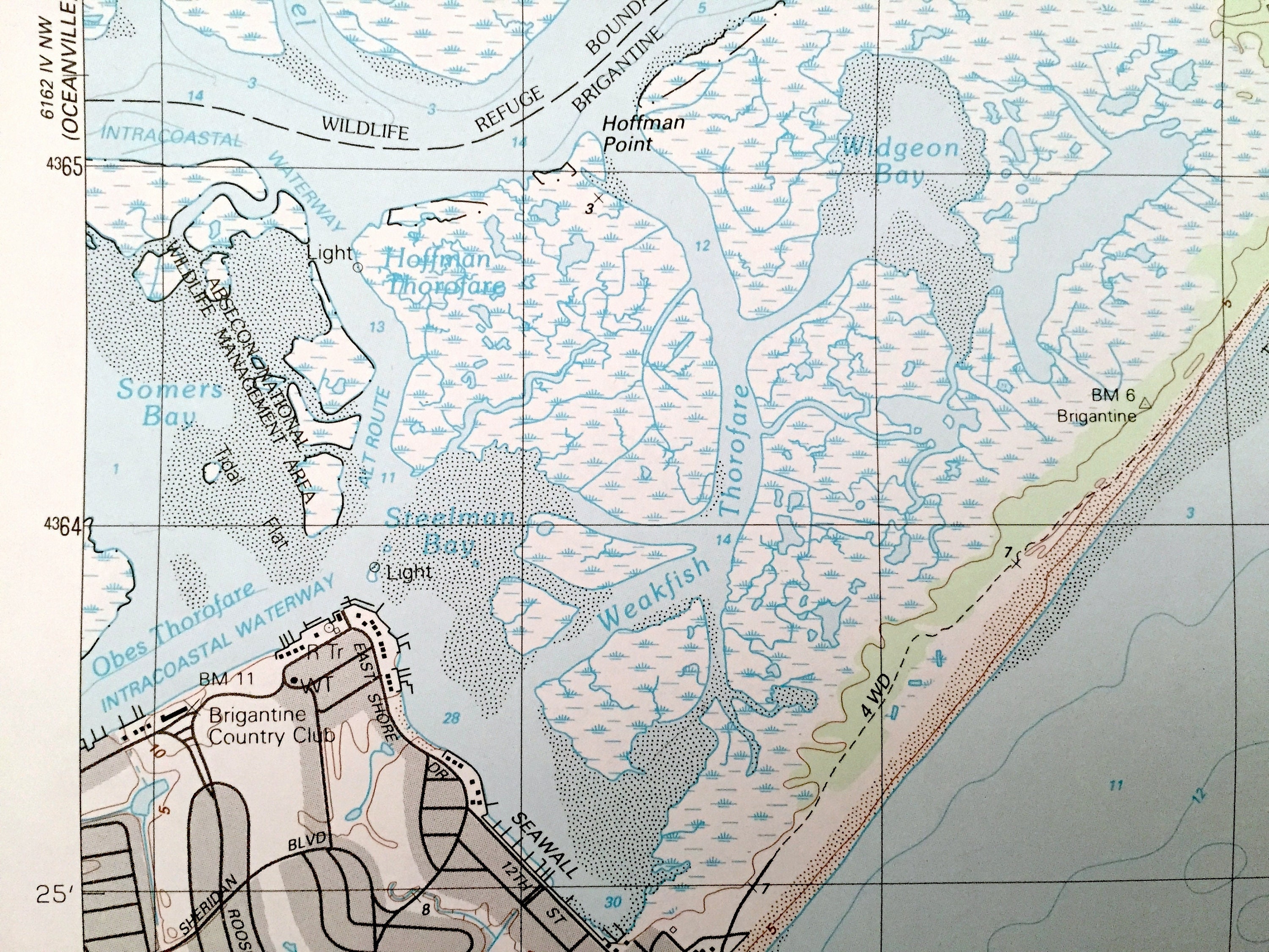 Antique Brigantine Inlet New Jersey 1989 US Geological Survey | Etsy