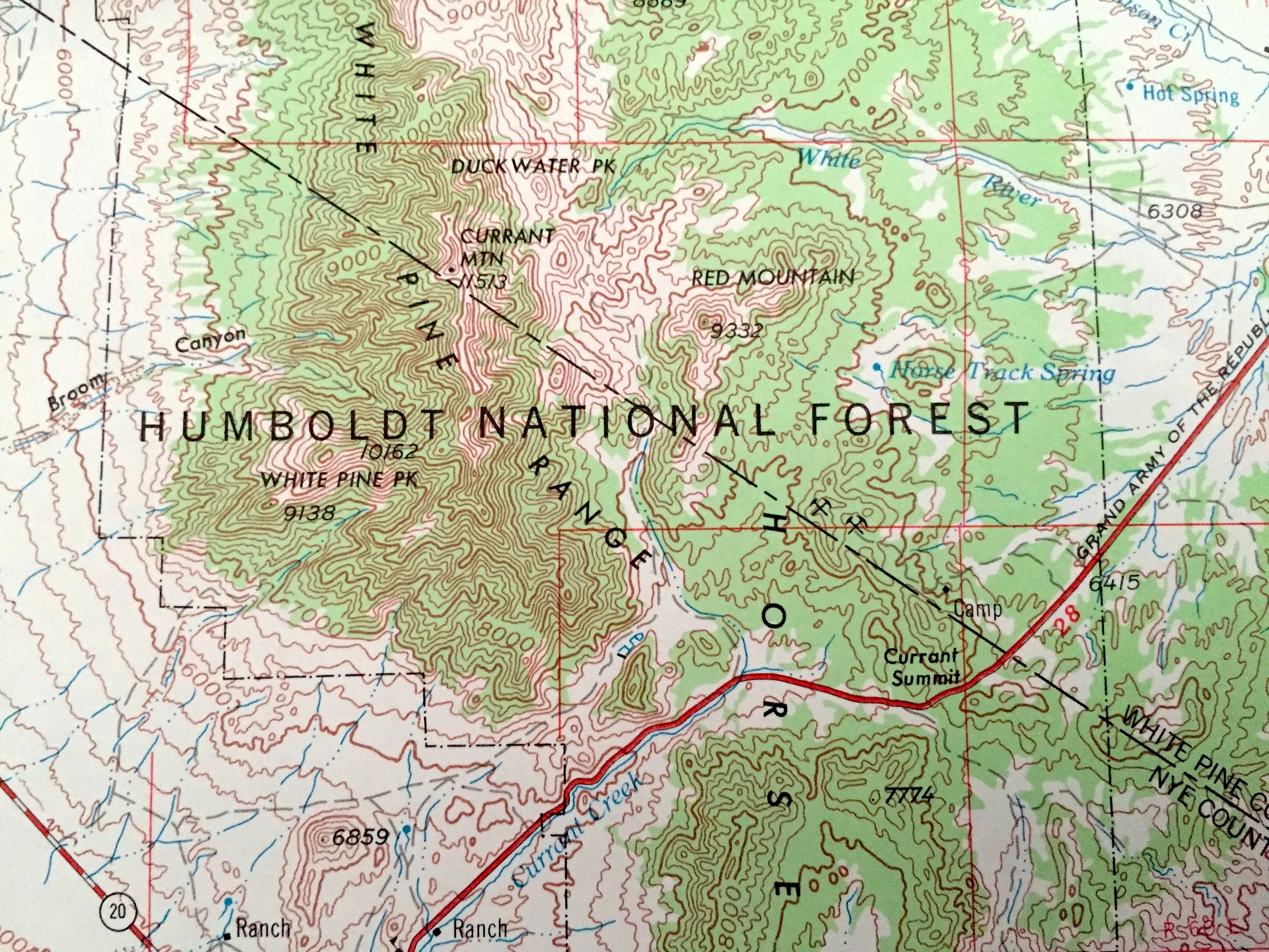 Antique Lund, Nevada 1956 US Geological Survey Topographic Map – Pioche ...