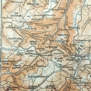 Antique 1925 Oberhof, Germany Map From Baedekers Guide Atlas – Saukopf ...