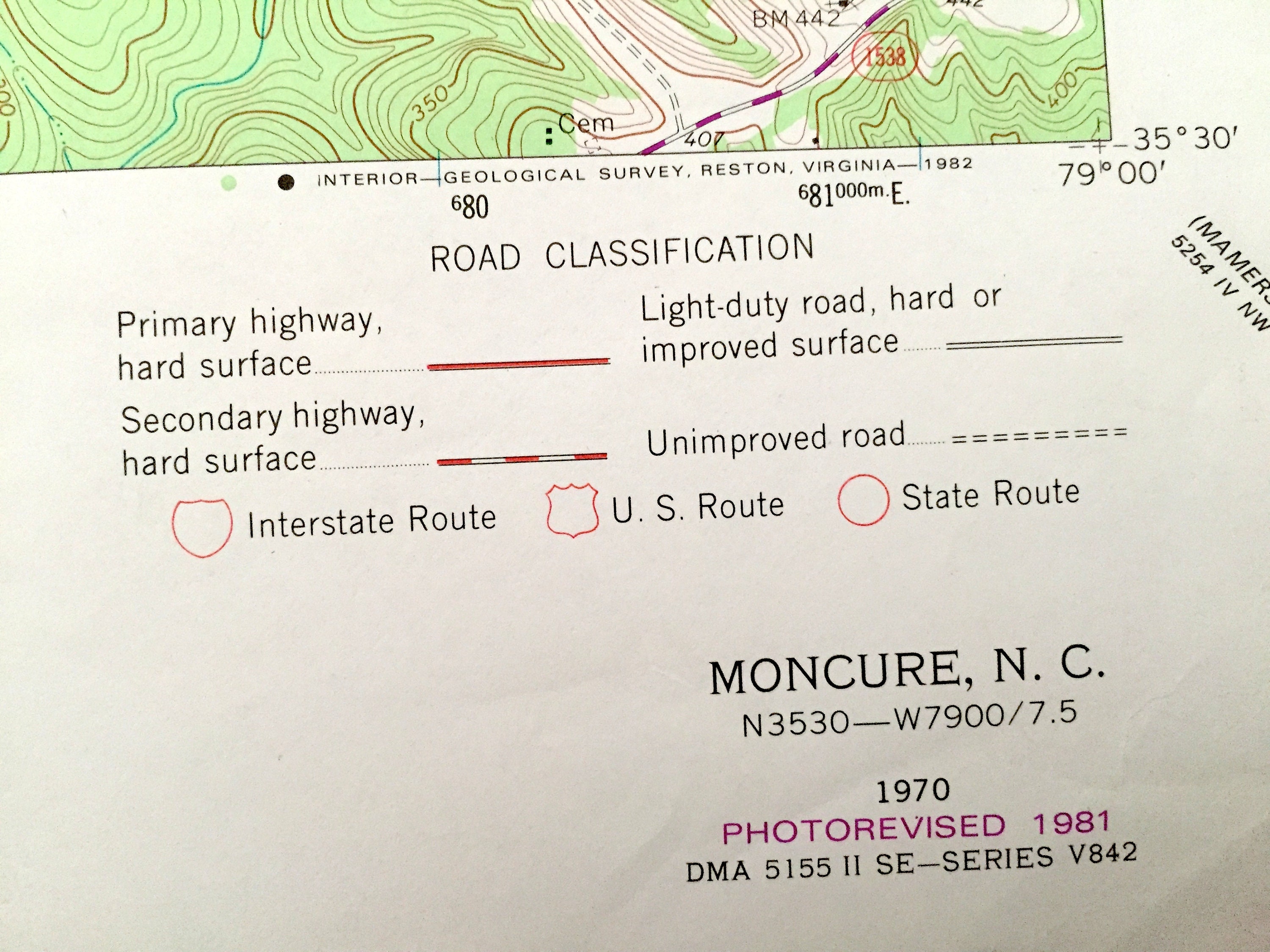 Antique Moncure North Carolina 1970 US Geological Survey | Etsy