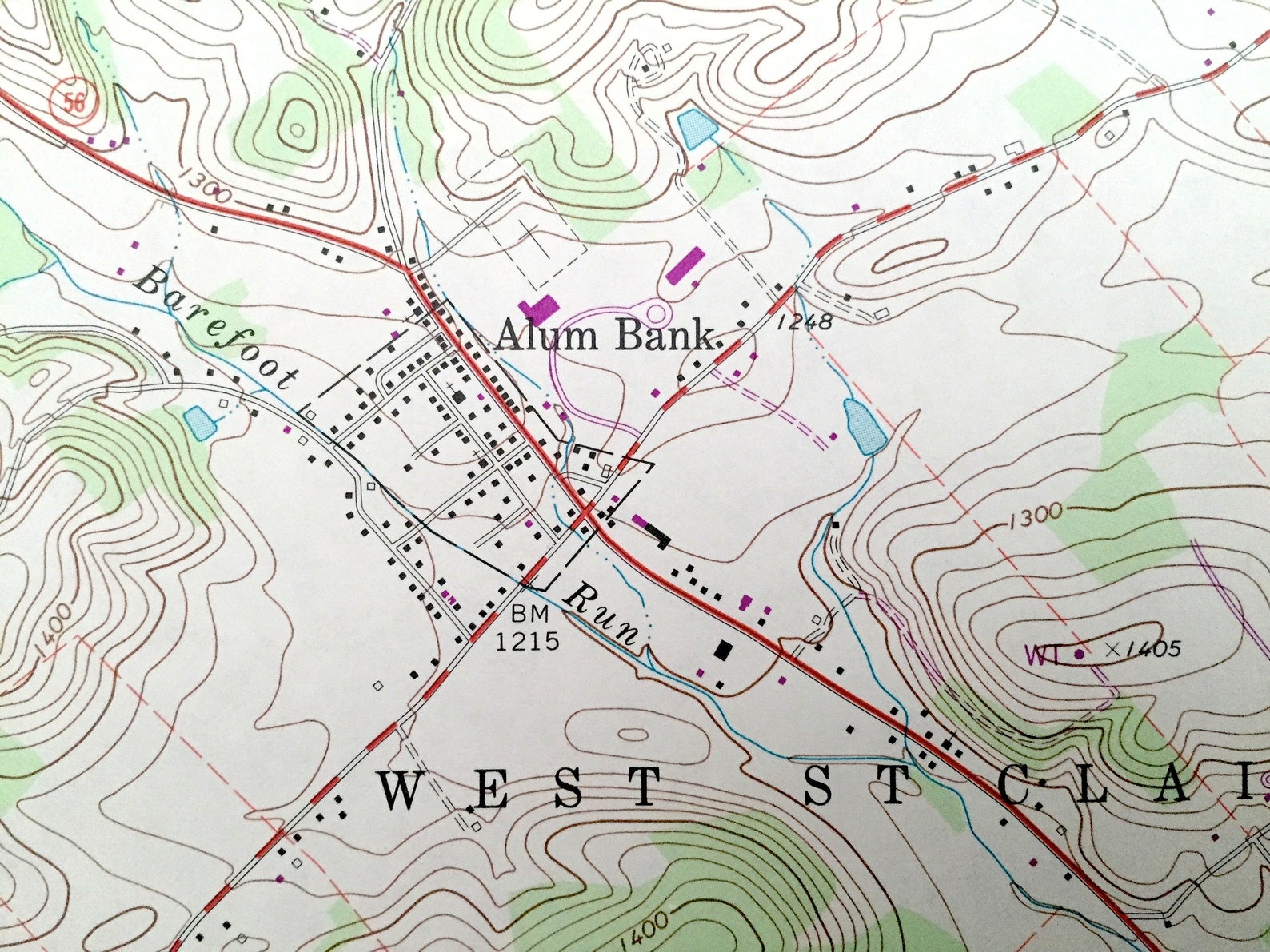 Antique Alum Bank, Pennsylvania 1971 US Geological Survey Topographic ...
