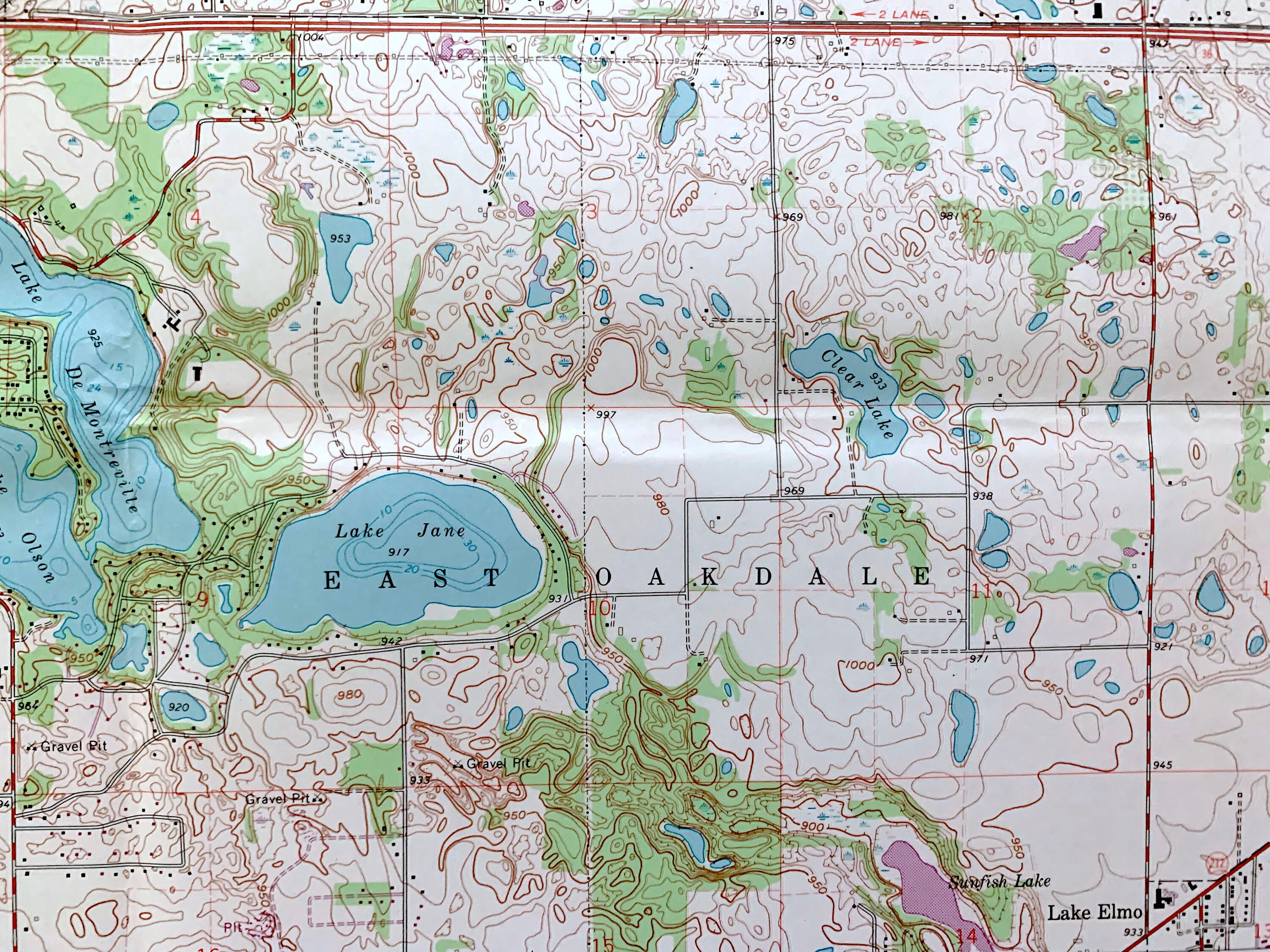 Antique White Bear Lake East, Minnesota 1967 US Geological Survey ...