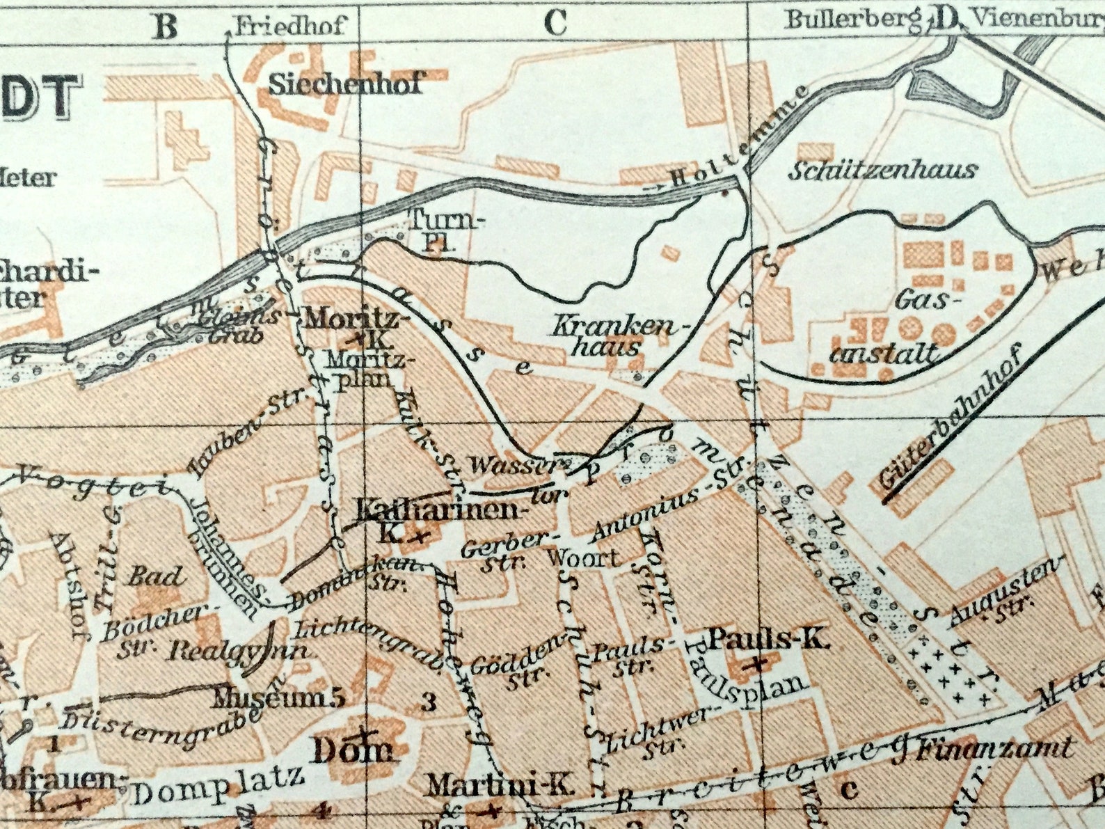 Antique 1925 Halberstadt Germany Map From Baedekers Guide - Etsy