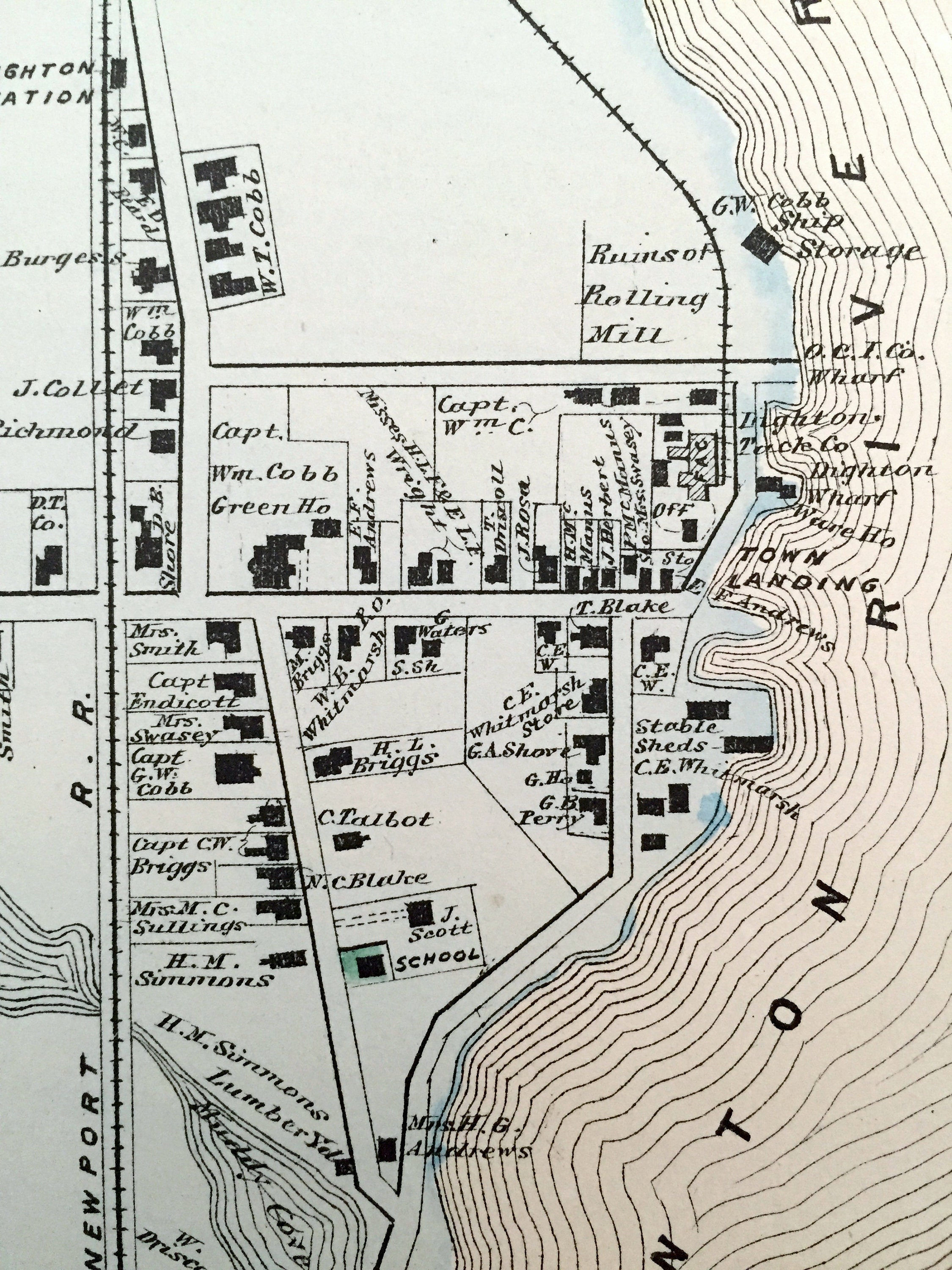 Antique 1871 Dighton Massachusetts Map from F.W. Beers Atlas | Etsy