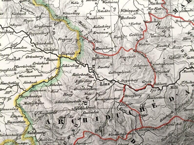 Antique 1835 Ancient Germany Map From JG Heck's Atlas Géographique ...