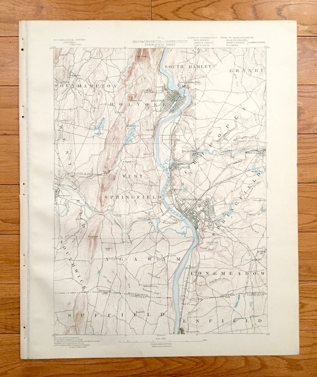 Antique Springfield, Massachusetts 1893 US Geological Survey ...