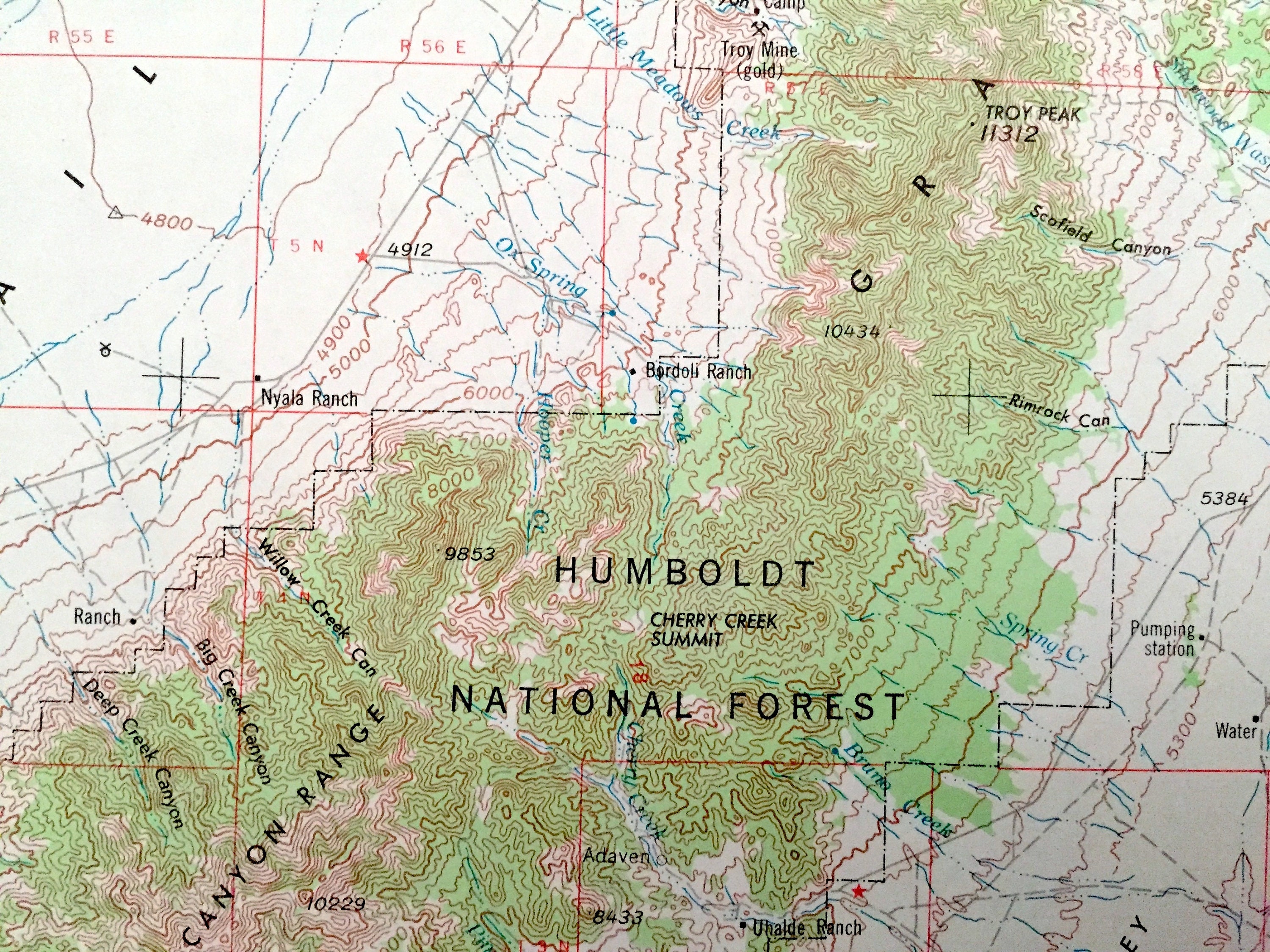 Antique Lund, Nevada 1956 US Geological Survey Topographic Map – Pioche ...