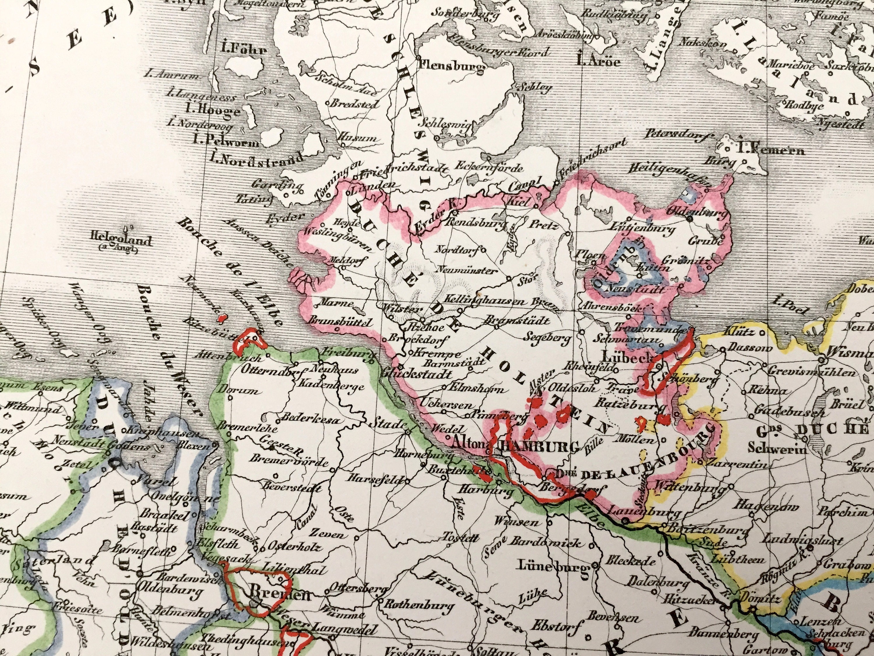 Antique 1835 Ancient Germany Map From JG Heck's Atlas Géographique ...