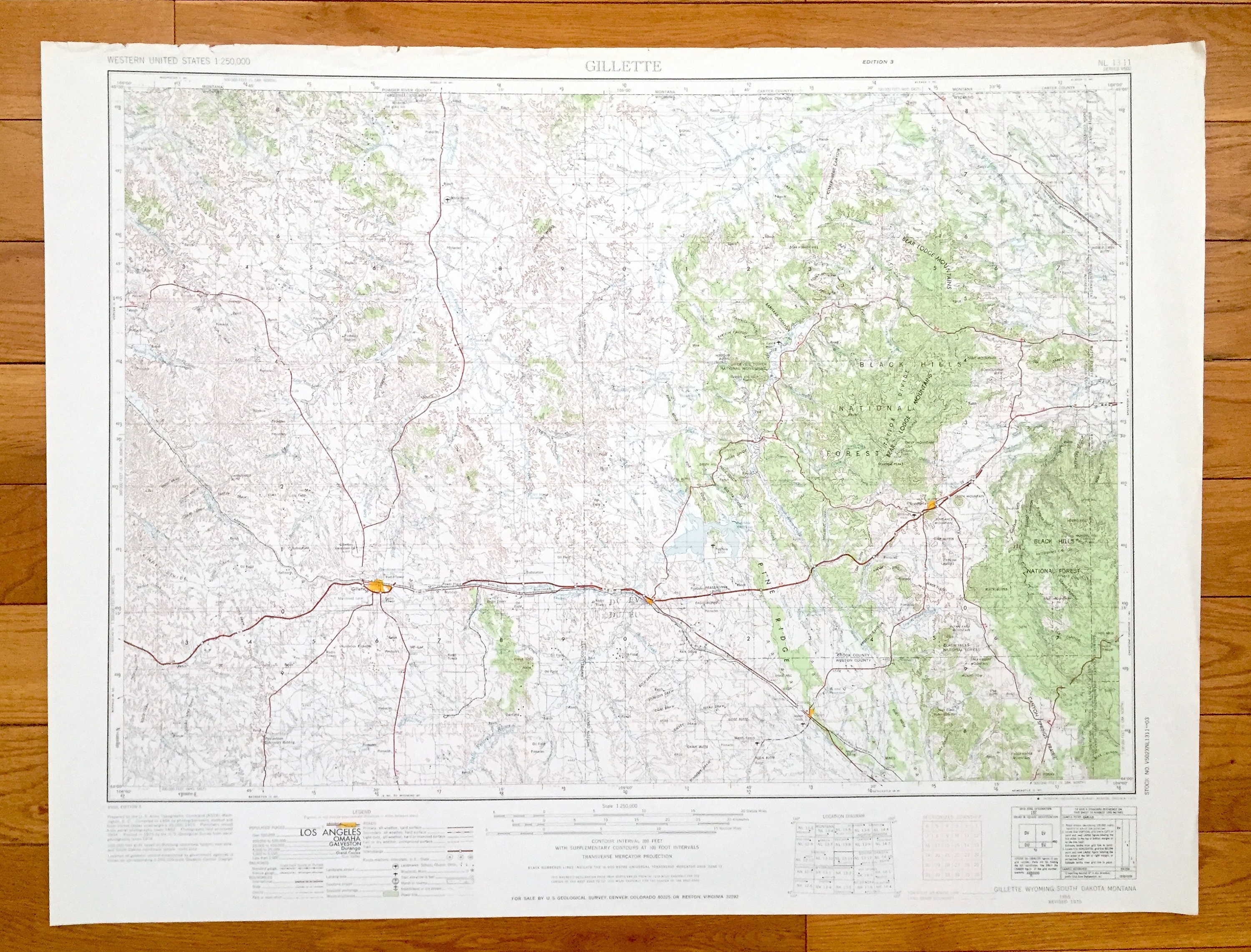 Antique Gillette Wyoming 1955 US Geological Survey | Etsy
