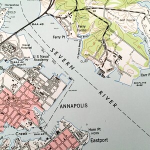 Antique Annapolis, Maryland 1953 US Geological Survey Topographic Map ...