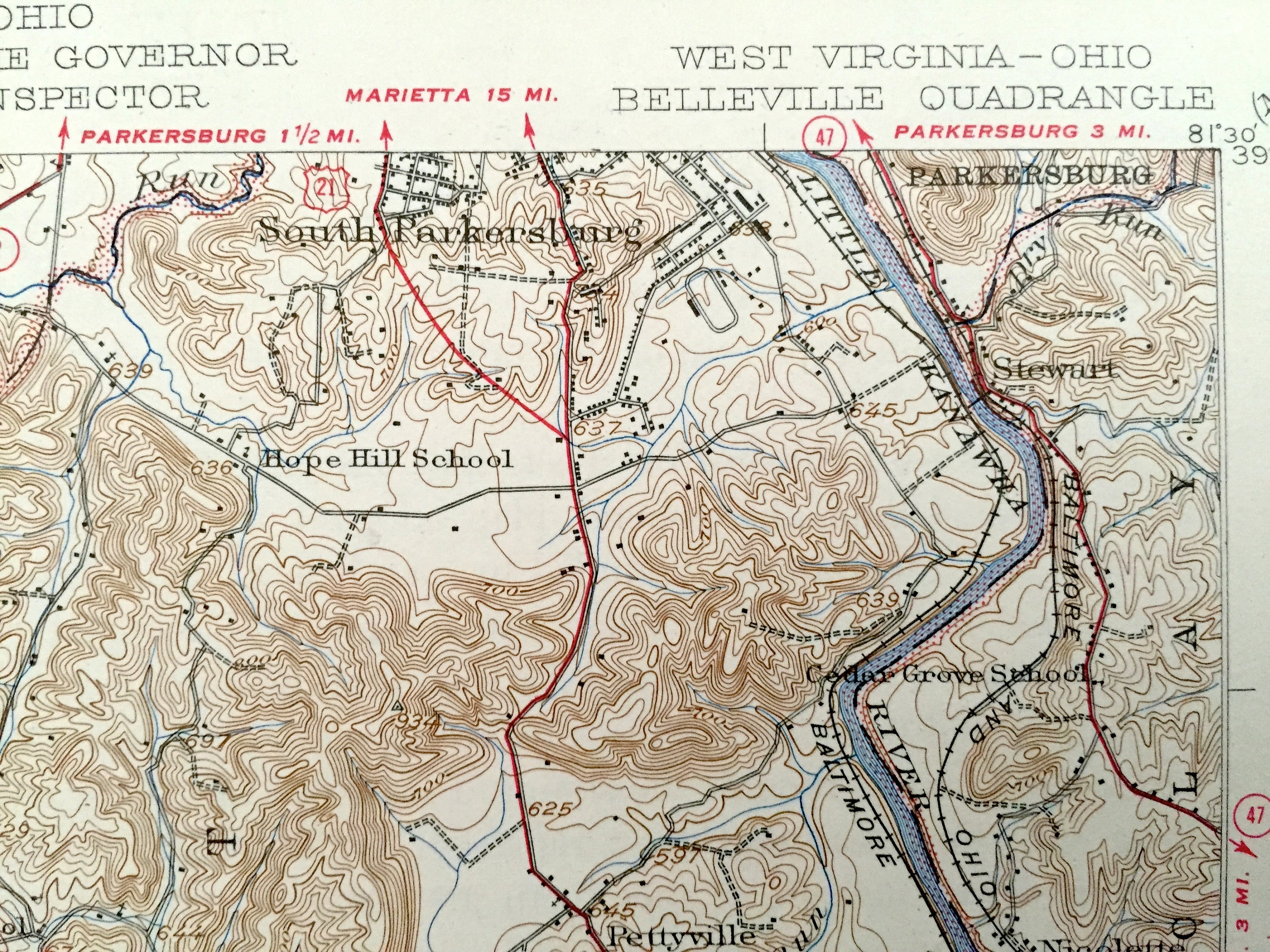 Antique Belleville West Virginia 1926 US Geological Survey - Etsy Denmark