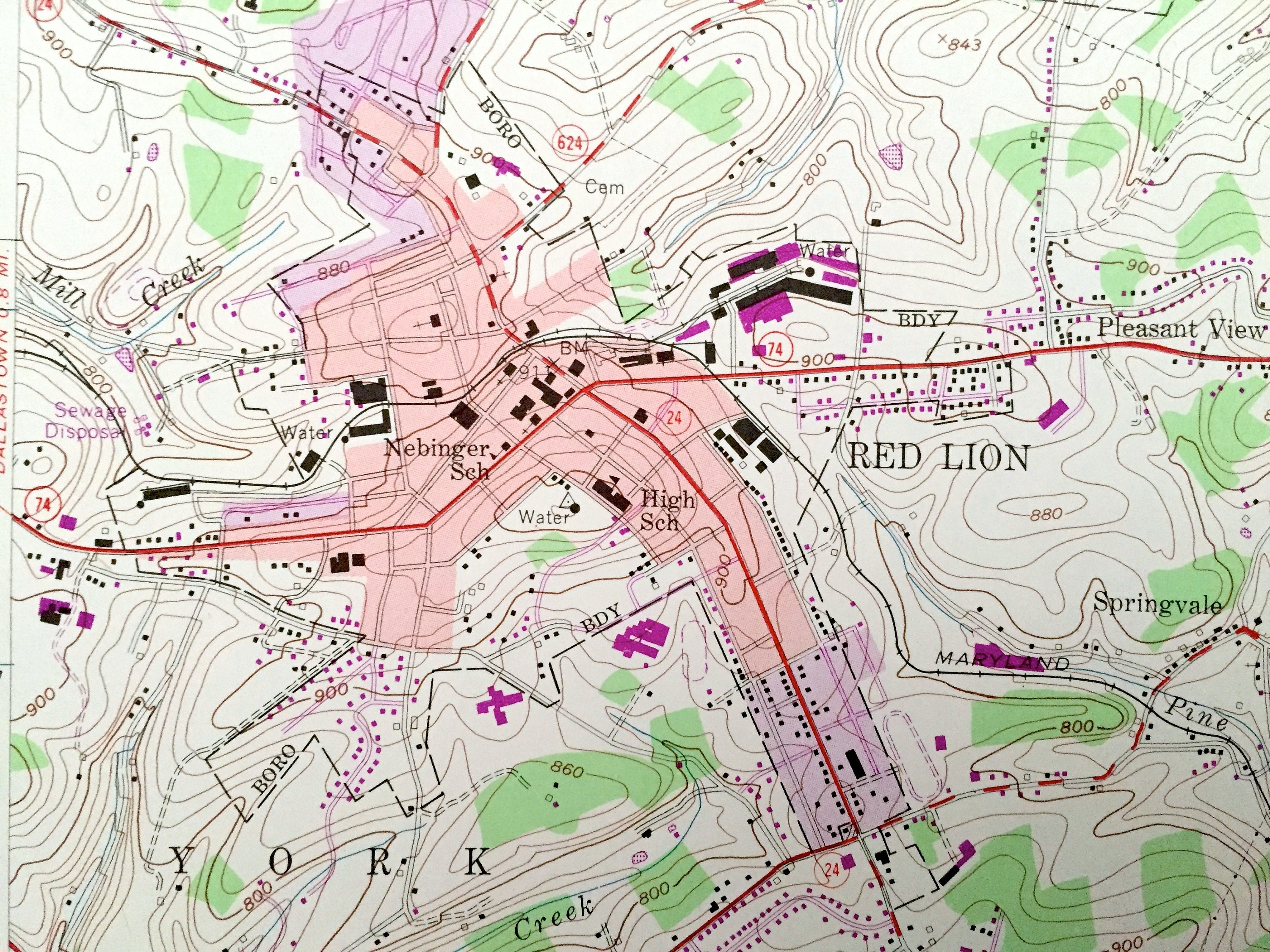 Antique Red Lion Pennsylvania 1953 US Geological Survey | Etsy