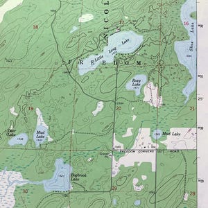 Antique Roberts Lake, Wisconsin 1973 US Geological Survey Topographic ...