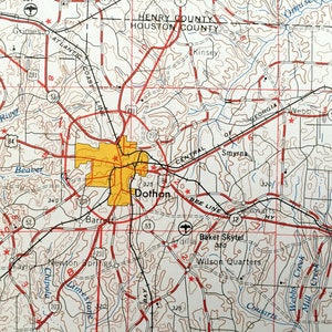 Antique Dothan, Alabama 1953 US Geological Survey Topographic Map ...