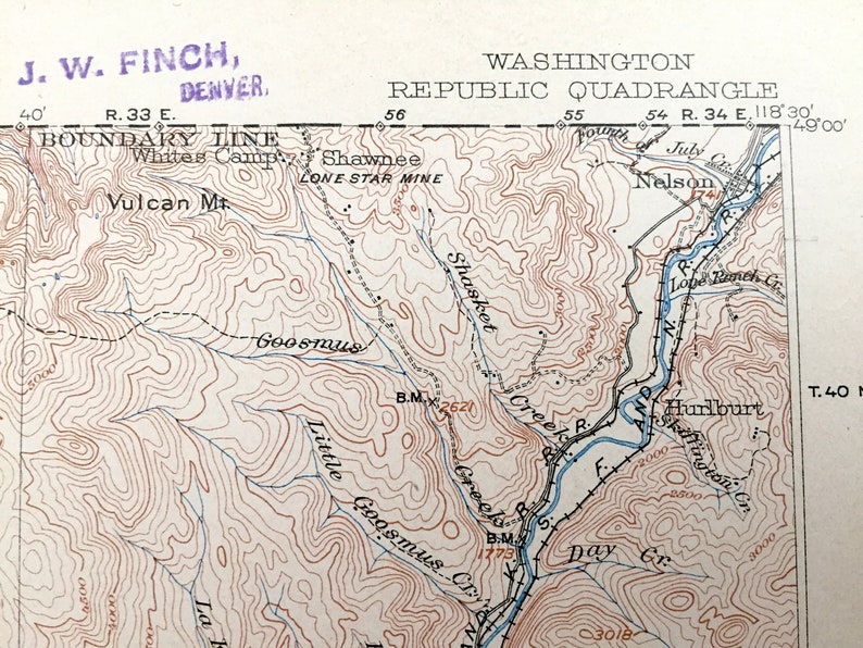 Antique Republic Washington 1904 US Geological Survey - Etsy