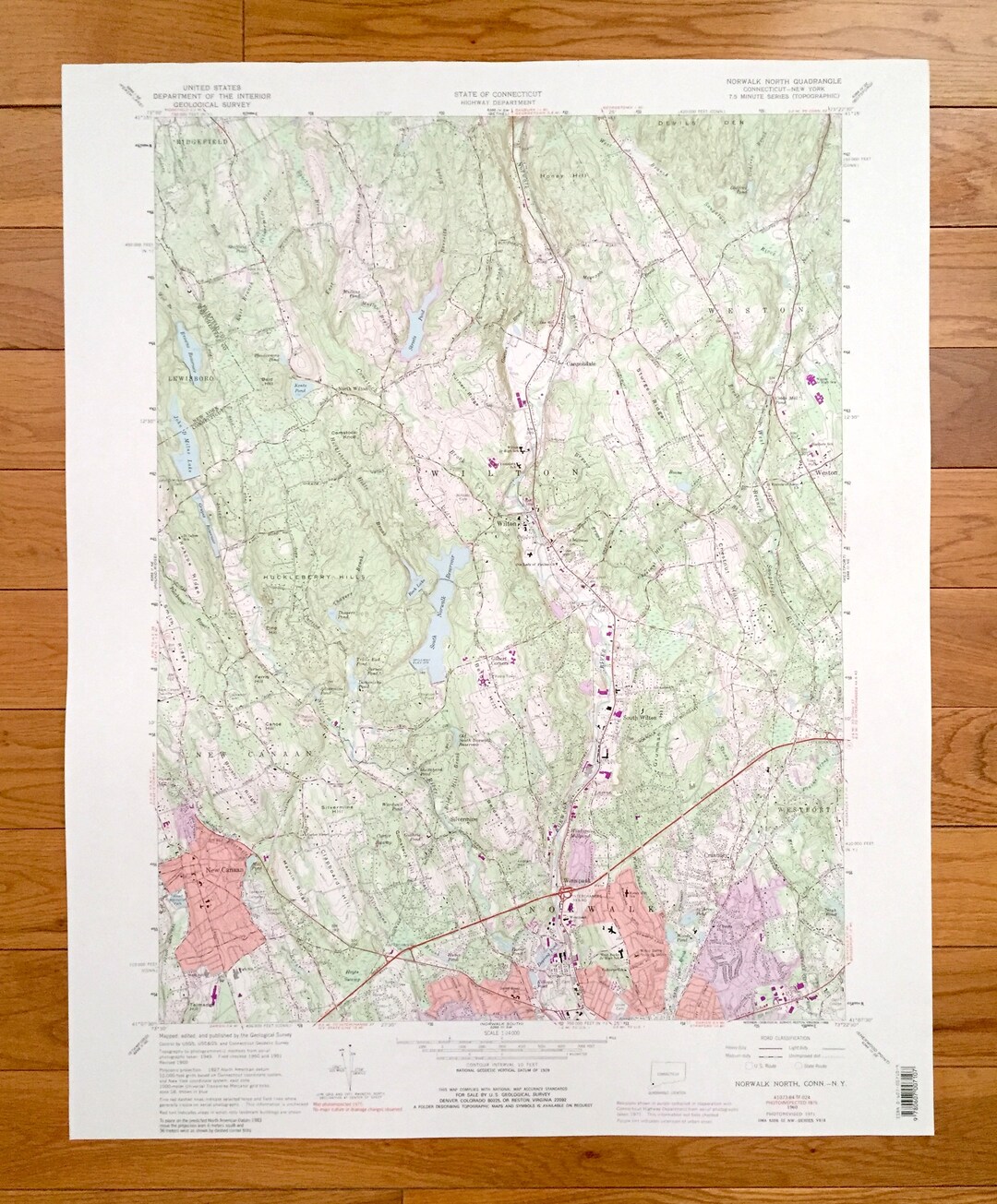 Antique Norwalk North, Connecticut 1960 US Geological Survey ...
