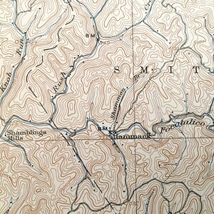 Antique Walton, West Virginia 1907 US Geological Survey Topographic Map ...